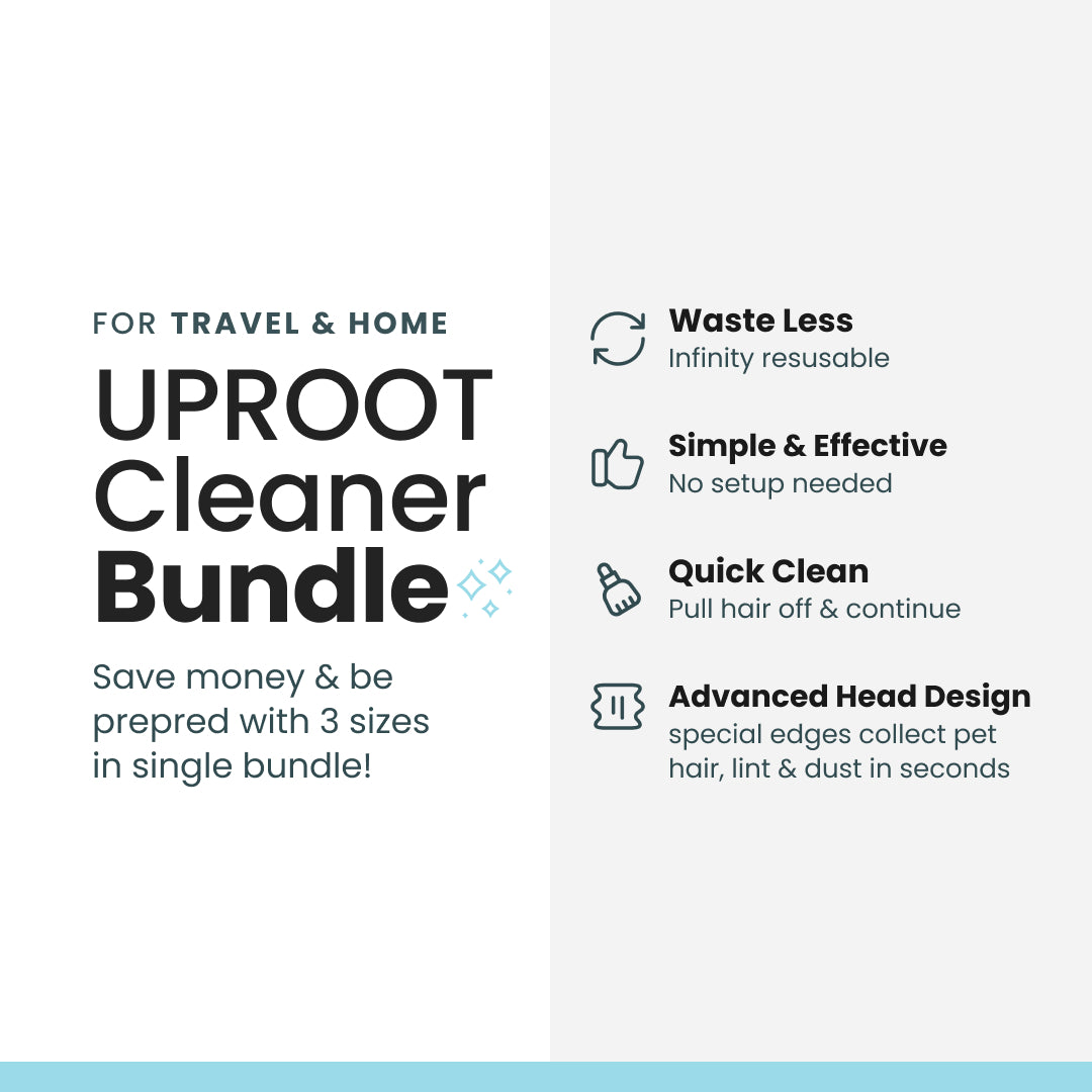 Uproot Cleaner Mini, Pro & Xtra™ - Pet Hair Remover Bundle